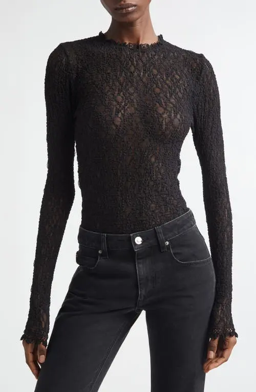 Isabel Marant Étoile Brany Stretch Lace Top - Black
