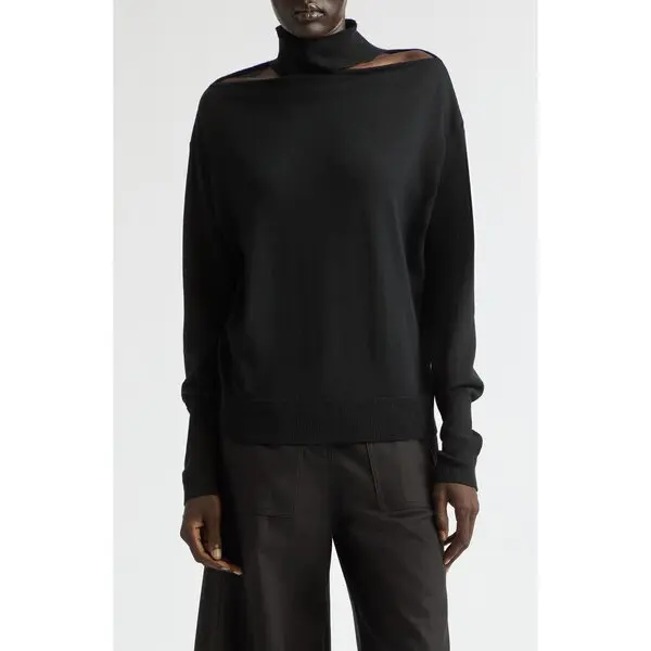 COURREGES Shoulder Cutout Merino Wool Sweater