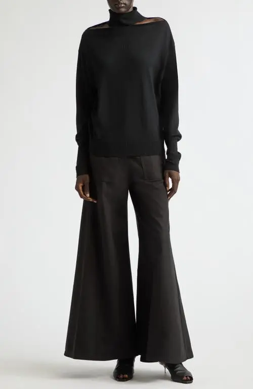 COURREGES Shoulder Cutout Merino Wool Sweater