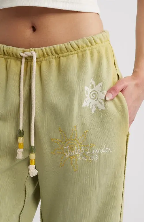 JADED LONDON Appliqué Bootcut Cotton Joggers