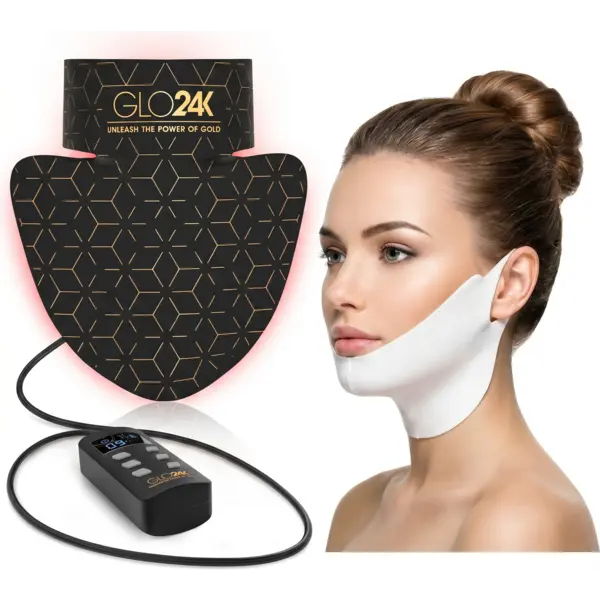 GLO24K Led Neck Lift & V-line Treatment Set - Black