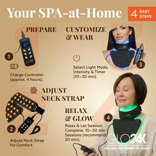 GLO24K Led Neck Lift & V-line Treatment Set