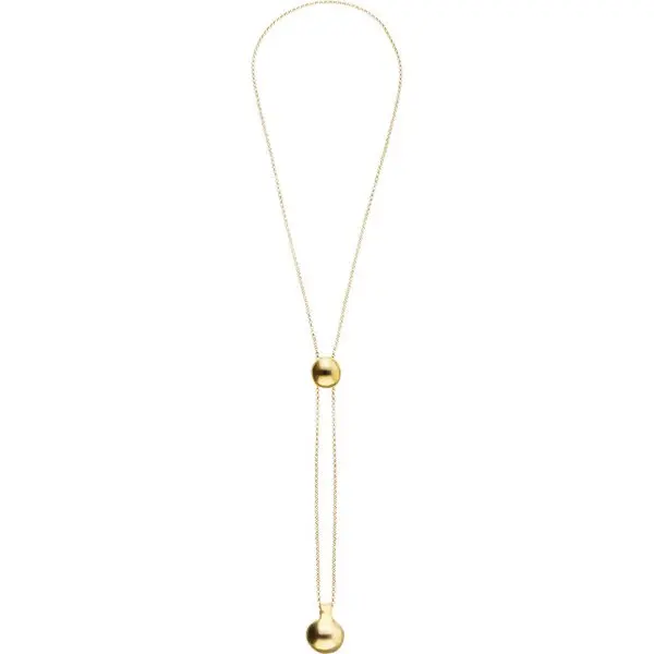 UNODE50 18k -plated Necklace With Height-adjustable Chain With Two Weights