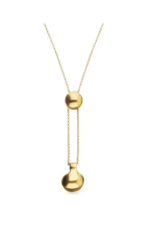 UNODE50 18k -plated Necklace With Height-adjustable Chain With Two Weights