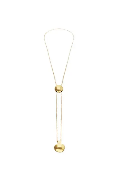 UNODE50 18k -plated Necklace With Height-adjustable Chain With Two Weights