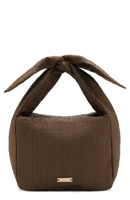 Mango Heidi Knotted Top Handle Bag - Coffee