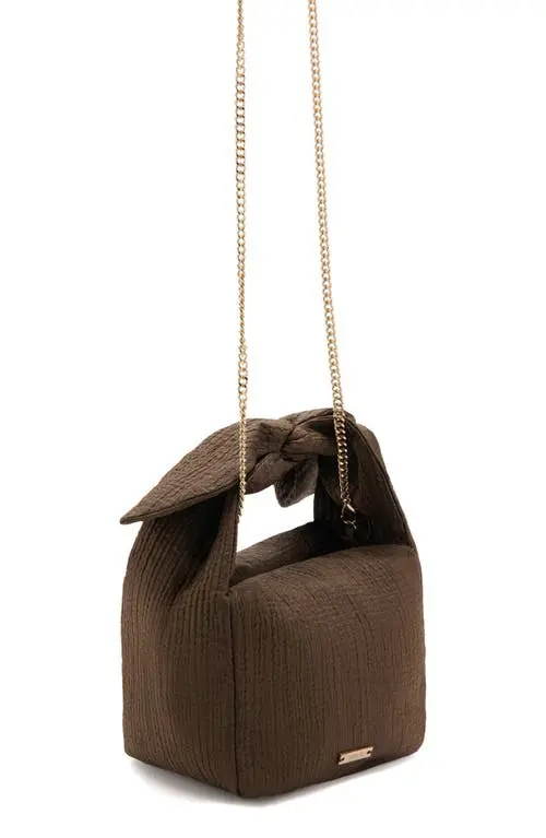 Mango Heidi Knotted Top Handle Bag - Coffee