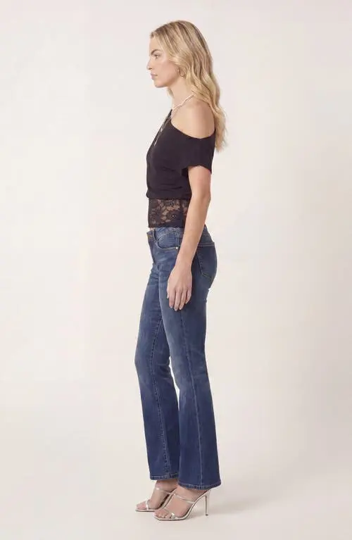 MODENAIRE Asymmetric Off-shoulder Top With Lace Waist Panel