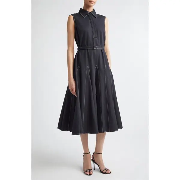 EMILIA WICKSTEAD Sleeveless Gored Denim Dress - Black