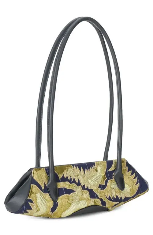 BEHNO Elizabeth Mini Leather Baguette With Beaded Embellishment