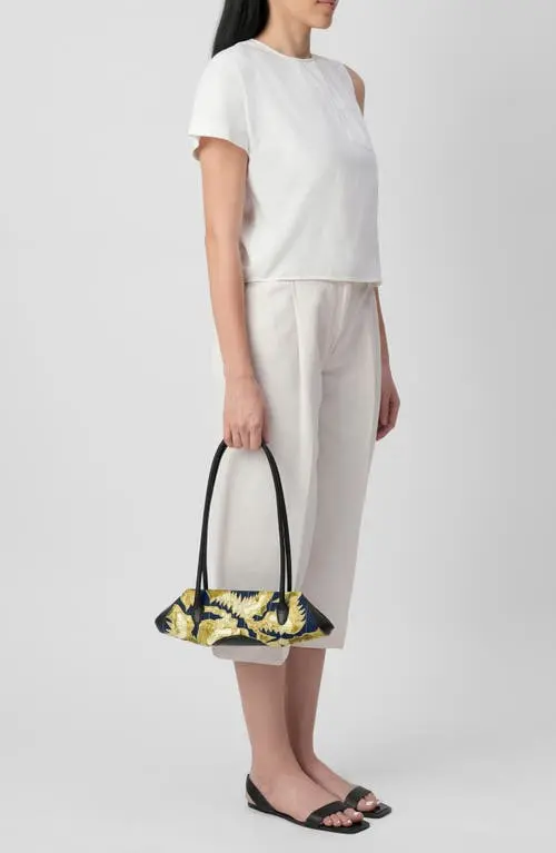 BEHNO Elizabeth Mini Leather Baguette With Beaded Embellishment