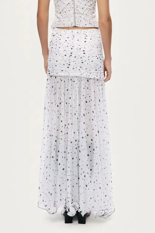 NOCTURNE Printed Slit-detail Maxi Skirt