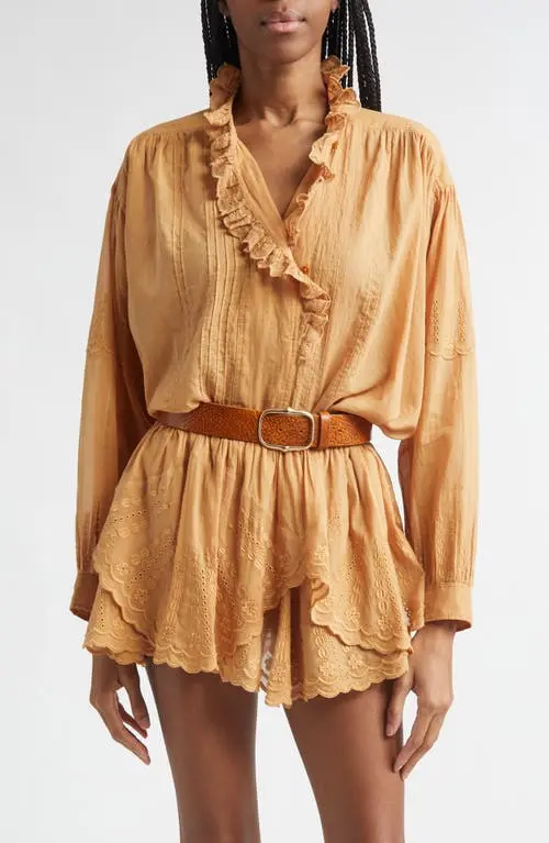 Isabel Marant Étoile Leota Ruffle Cotton Top