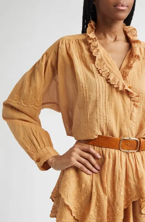 Isabel Marant Étoile Leota Ruffle Cotton Top