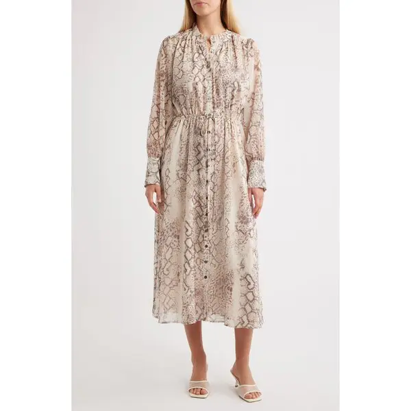 Sam Edelman Snake Printed Midi Shirtdress