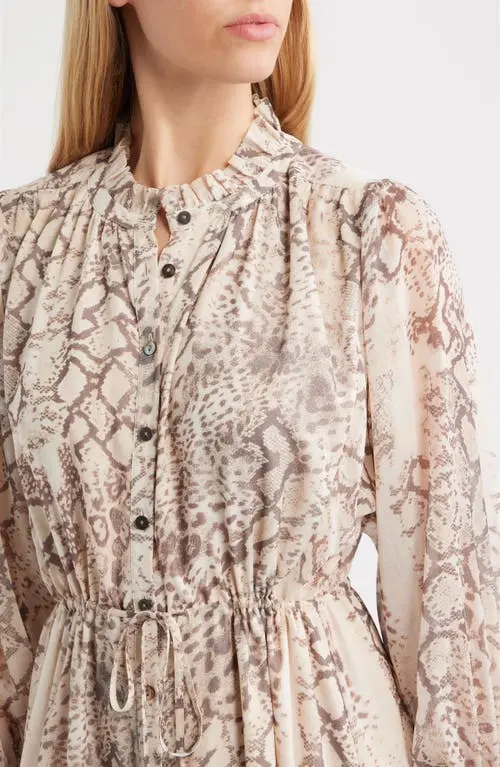 Sam Edelman Snake Printed Midi Shirtdress