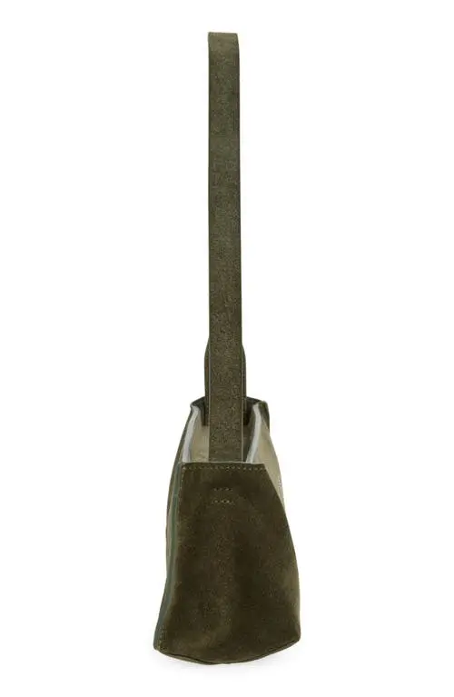 Marni Museo Pochette Suede Hobo Bag - Olive