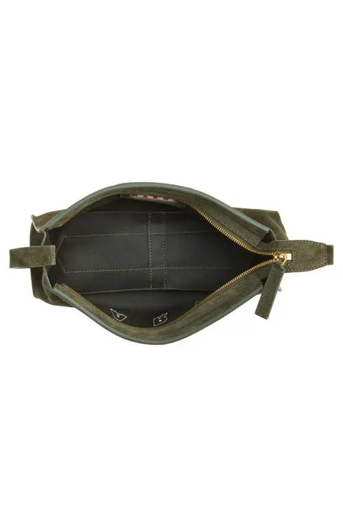 Marni Museo Pochette Suede Hobo Bag - Olive