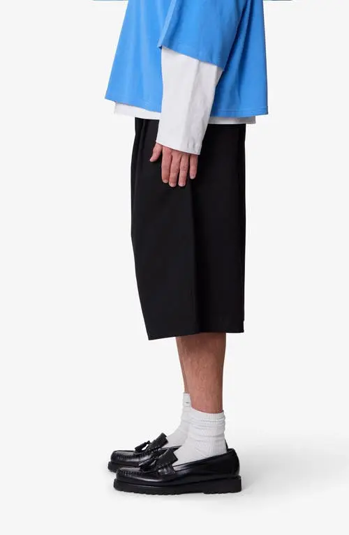 Mnml Baggy Fit Pleated Cotton Twill Shorts