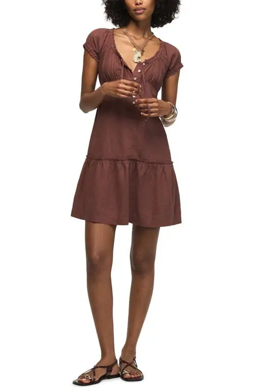 Lucky Brand Market Short Sleeve Minidress - Marron
