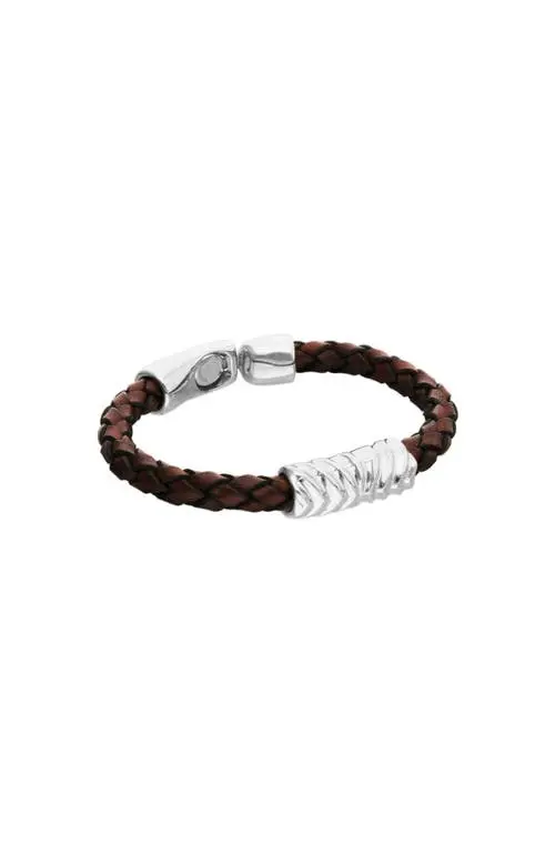 UNODE50 Sterling Plated Leather Bracelet