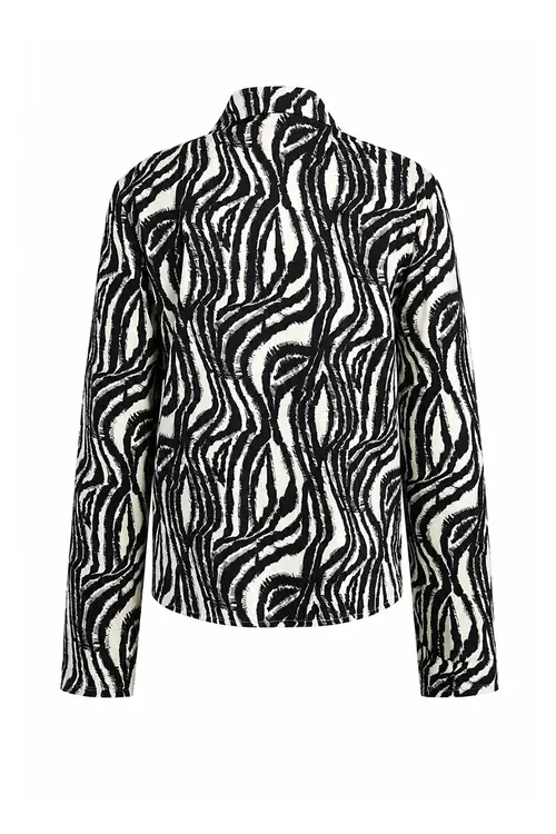 EXQUISE Adelaide Zebra Print Long Sleeve Shirt