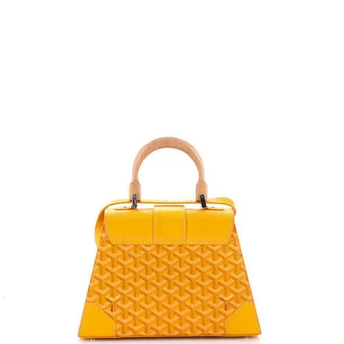Goyard Saigon Top Handle Bag Coated Canvas With Leather Pm