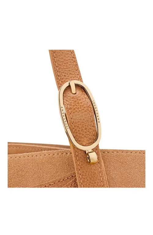 Longchamp Suede And Leather Open Tote