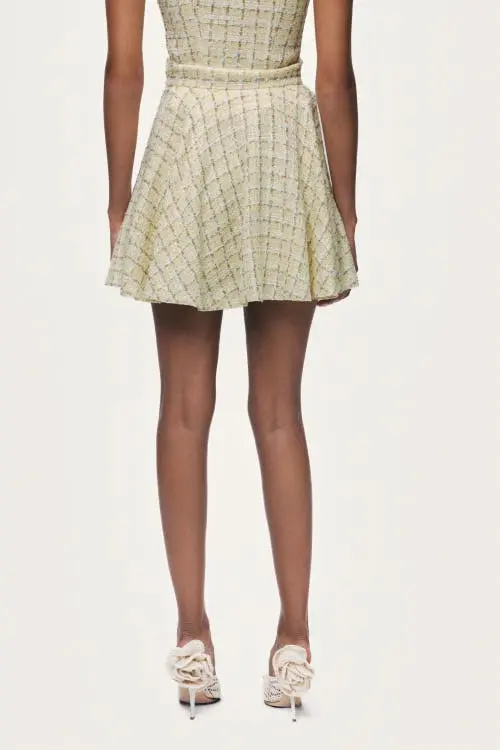 NOCTURNE Ruffle Tweed Mini Skirt