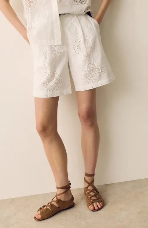 PER UNA BY M&S Floral Embroidered Cotton Shorts