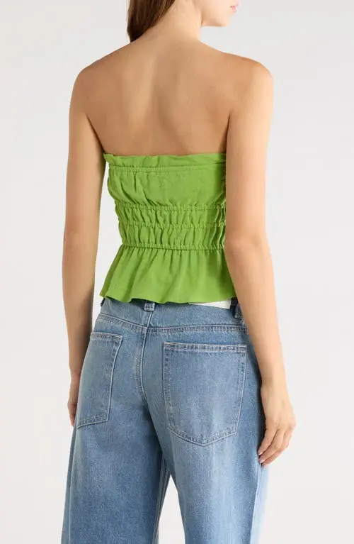 PACSUN Paige Smocked Crop Top - Green