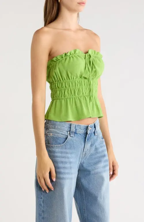 PACSUN Paige Smocked Crop Top - Green