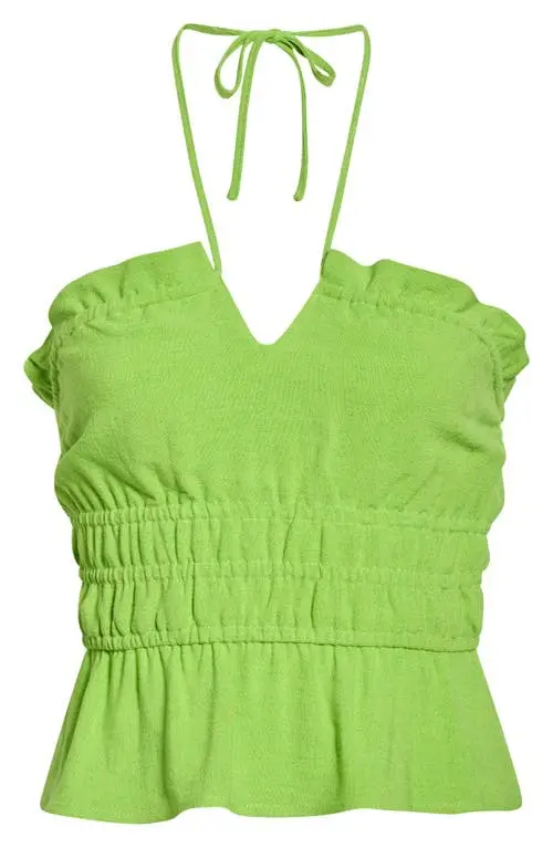 PACSUN Paige Smocked Crop Top - Green