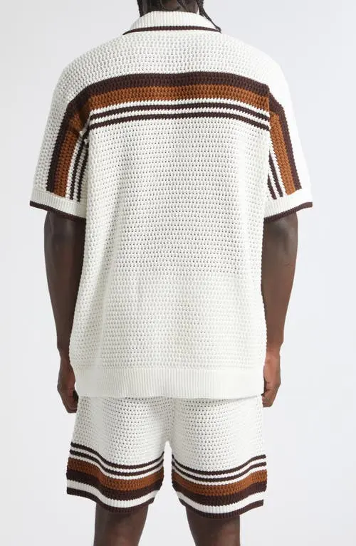 Casablanca Open Stitch Tennis Stripe Sweater