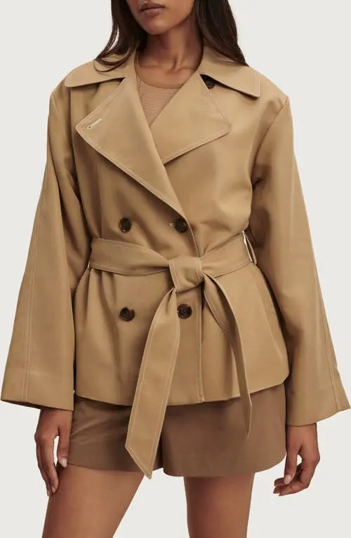 Varley Maddox Short Trench Coat - Light Tan