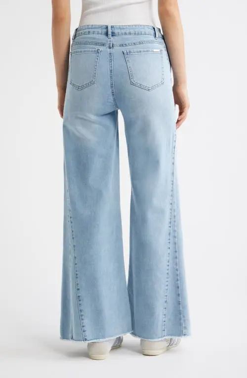 TRACTR Raw Edge Hem Wide Leg Jeans
