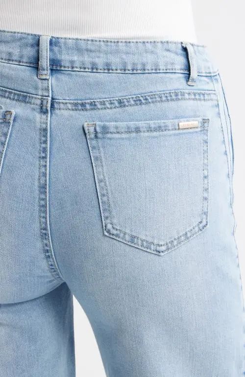 TRACTR Raw Edge Hem Wide Leg Jeans