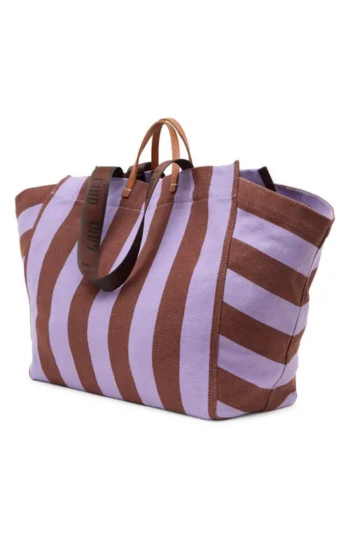 Clare V. Beach Canvas Stripe Tote