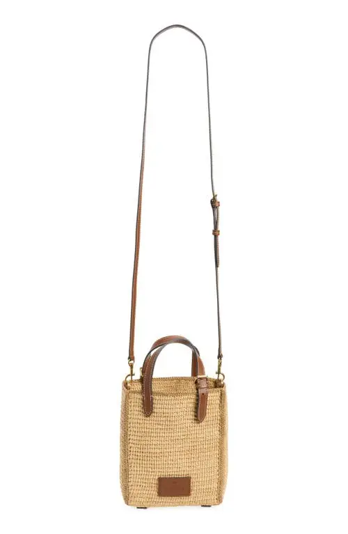 ANYA HINDMARCH Mini Raffia Eyes Crossbody Tote - Natural