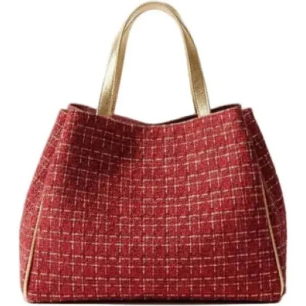 SARAH STEWART The Delilah Tweed Bag - Red & Gold