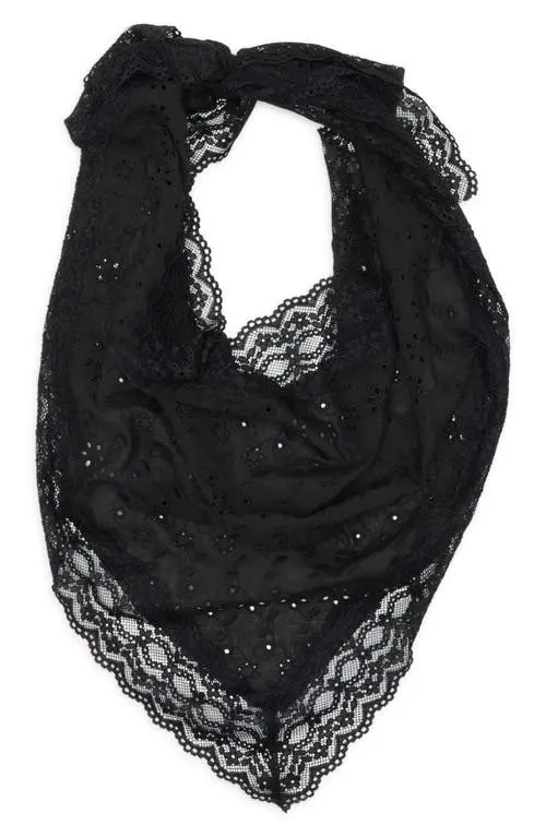 Bp. Eyelet Square Scarf - Black