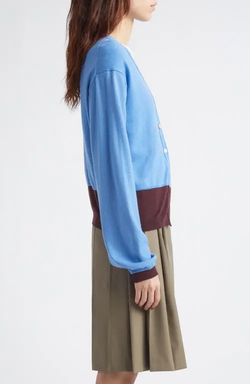 EENK Colorblock Wool V-neck Cardigan - Blue