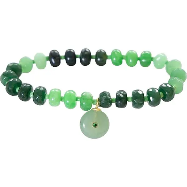 MARLYN SCHIFF Verde Agate Stretch Bracelet - Green