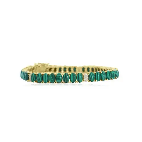 THE LOVERY FINE JEWELRY Oval And Zirconia Tennis Bracelet - Malachite