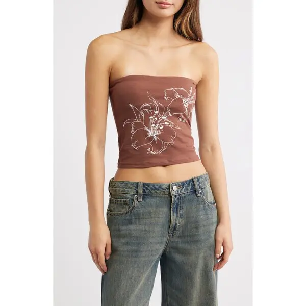 PACSUN Lily Graphic Tube Top