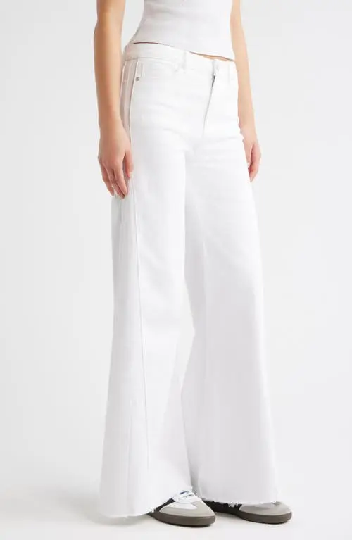TRACTR Wide Leg Jeans With Raw Hems
