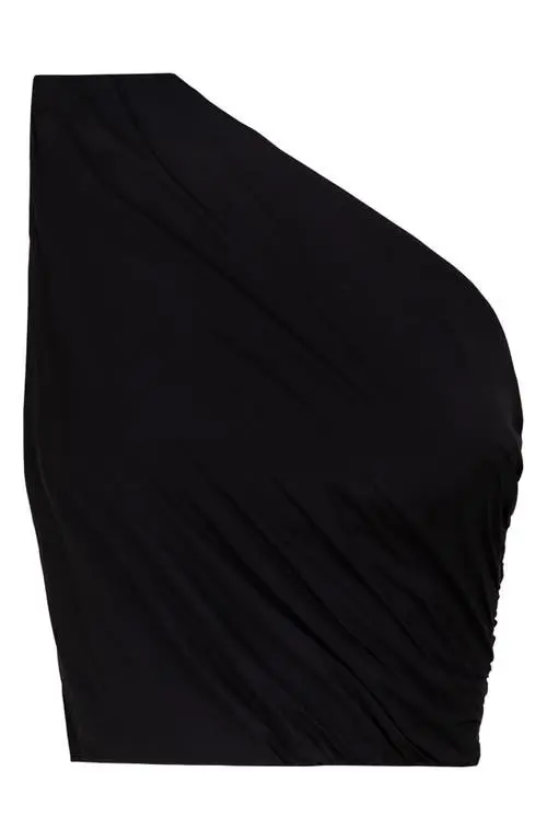 VIX PAULA HERMANNY Zoe One-shoulder Swim Cover-up Top - Black