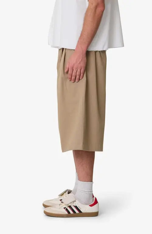 Mnml Baggy Fit Pleated Cotton Twill Shorts