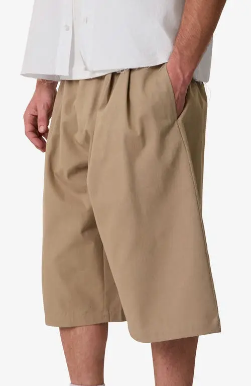 Mnml Baggy Fit Pleated Cotton Twill Shorts