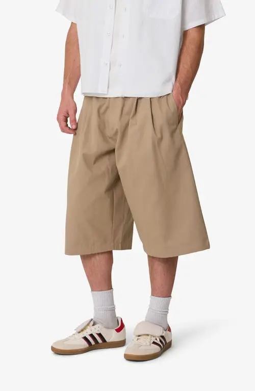 Mnml Baggy Fit Pleated Cotton Twill Shorts